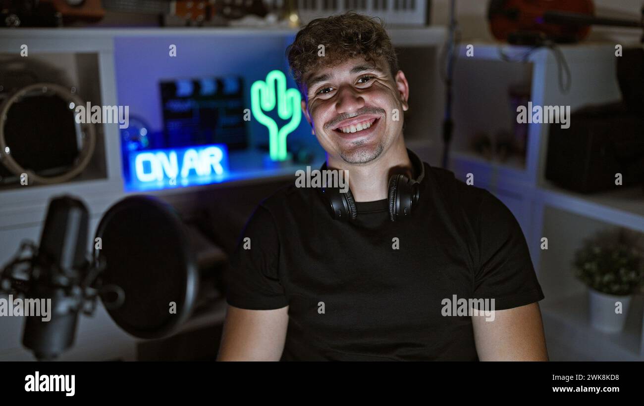 Attractive young hispanic man streamer hi-res stock photography and ...