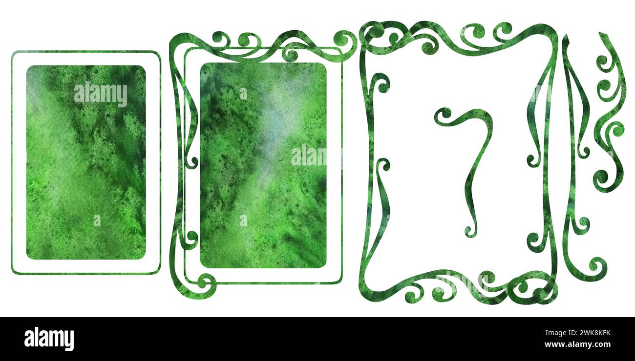 Watercolor vintage fantasy frame repeating antique or art deco border ...