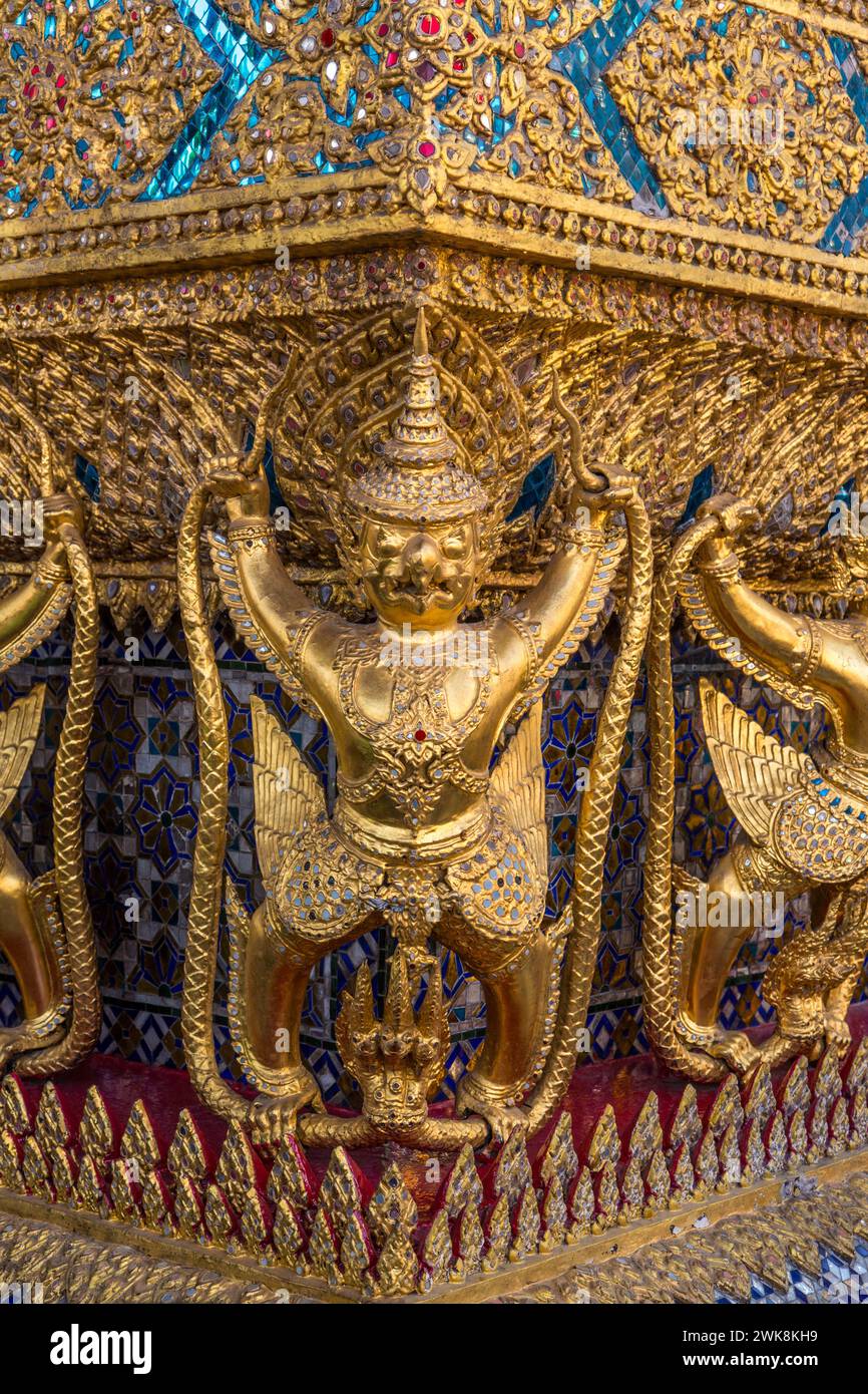 Golden statues of Garuda vs. the naga guards the Temple of the Emerald ...