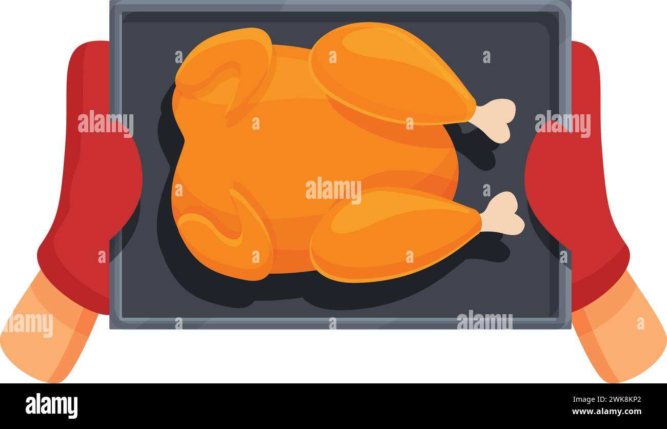 Roasted baked chicken icon cartoon vector. Home made food. Menu sauce ...