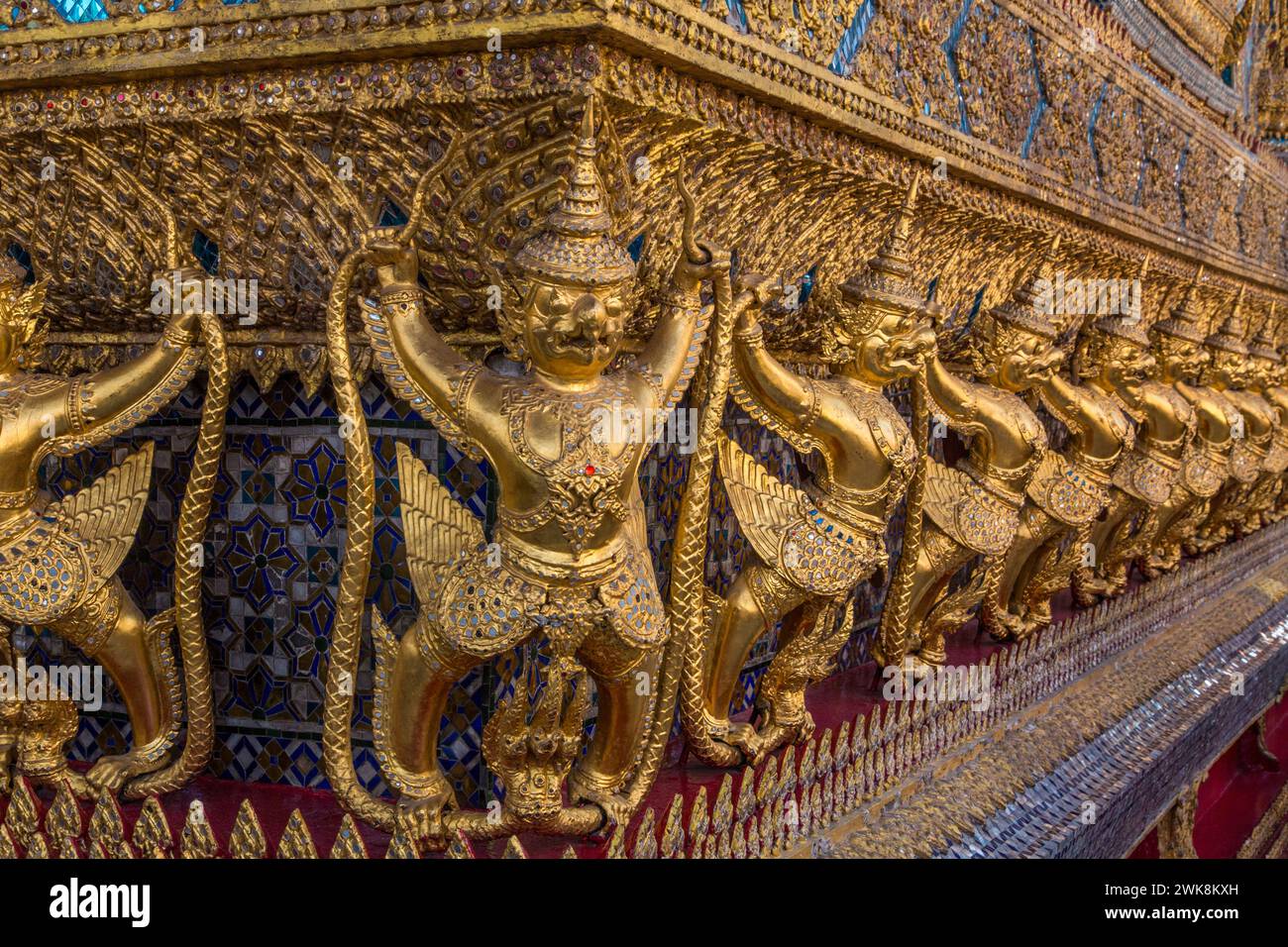 Golden statues of Garuda vs. the naga guards the Temple of the Emerald ...