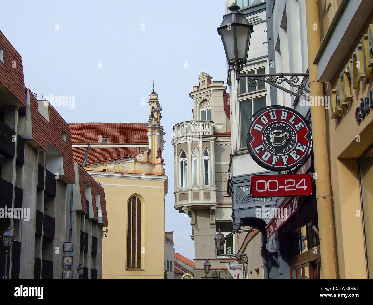 Classic architecture in the historic Old Town of Vilnius, Lithuania ...