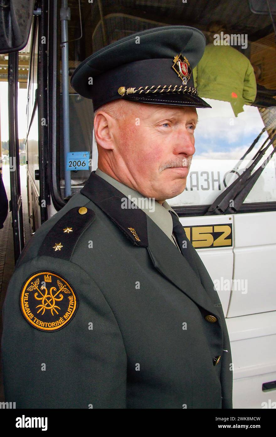 A Lithuanian Customs official at the border crossing between Belarus ...