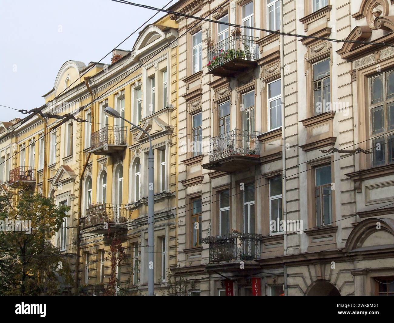 Apartment buildings in the Old Town of Vilnius, Lithuania. A UNESCO ...