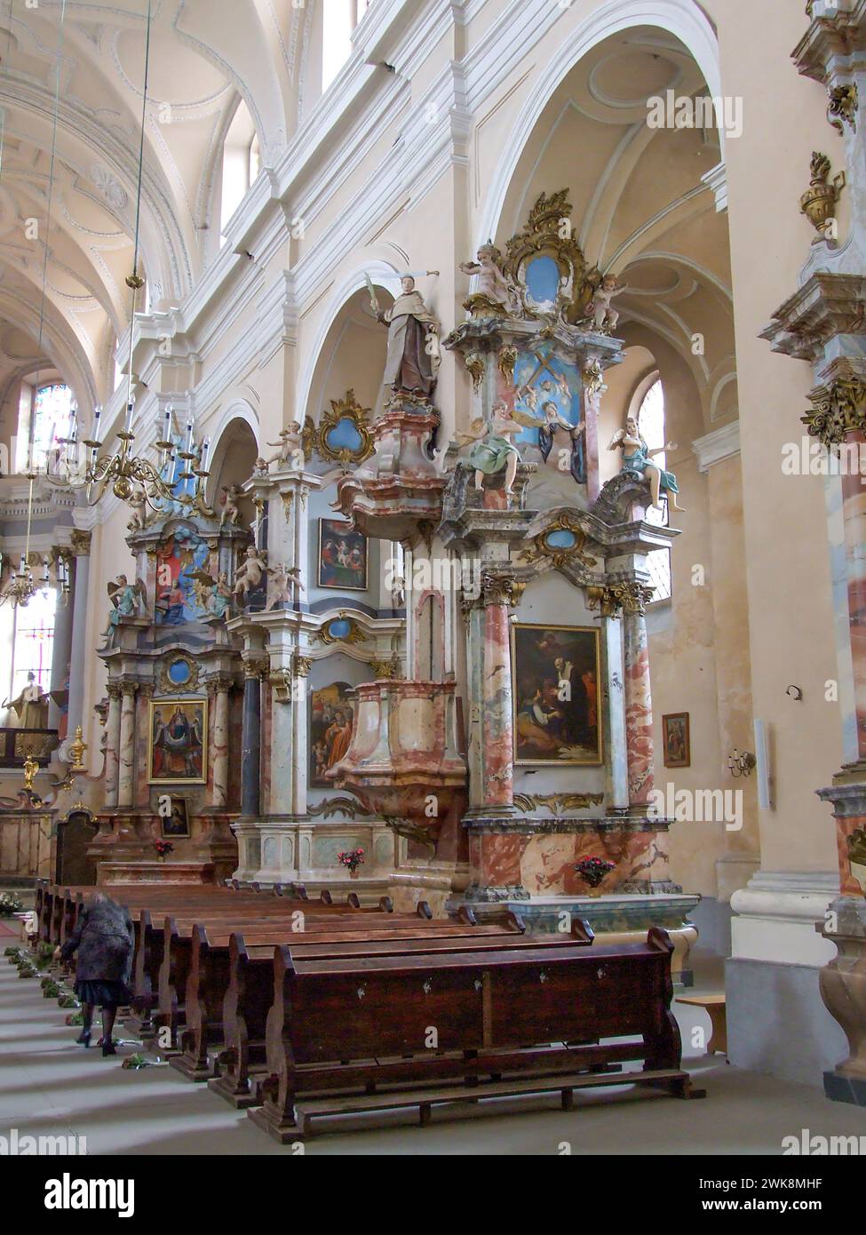Statues in the nave of the Church of All Saints in the Old Town of ...