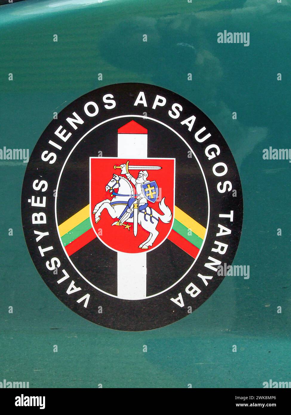 The official crest of the Lithuanian State Border Guard Service on a ...