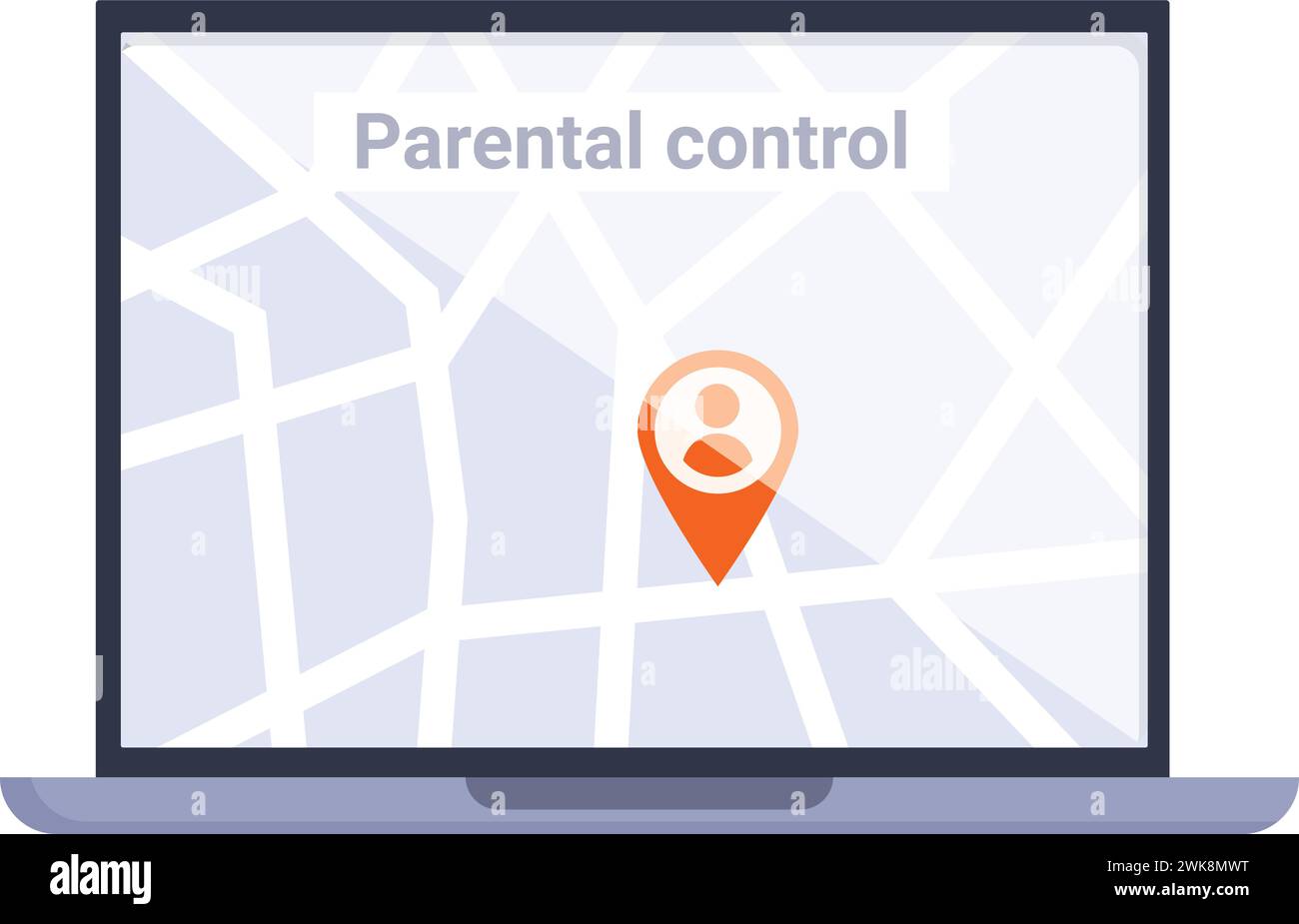Location parental control icon cartoon vector. Online access. Security ...