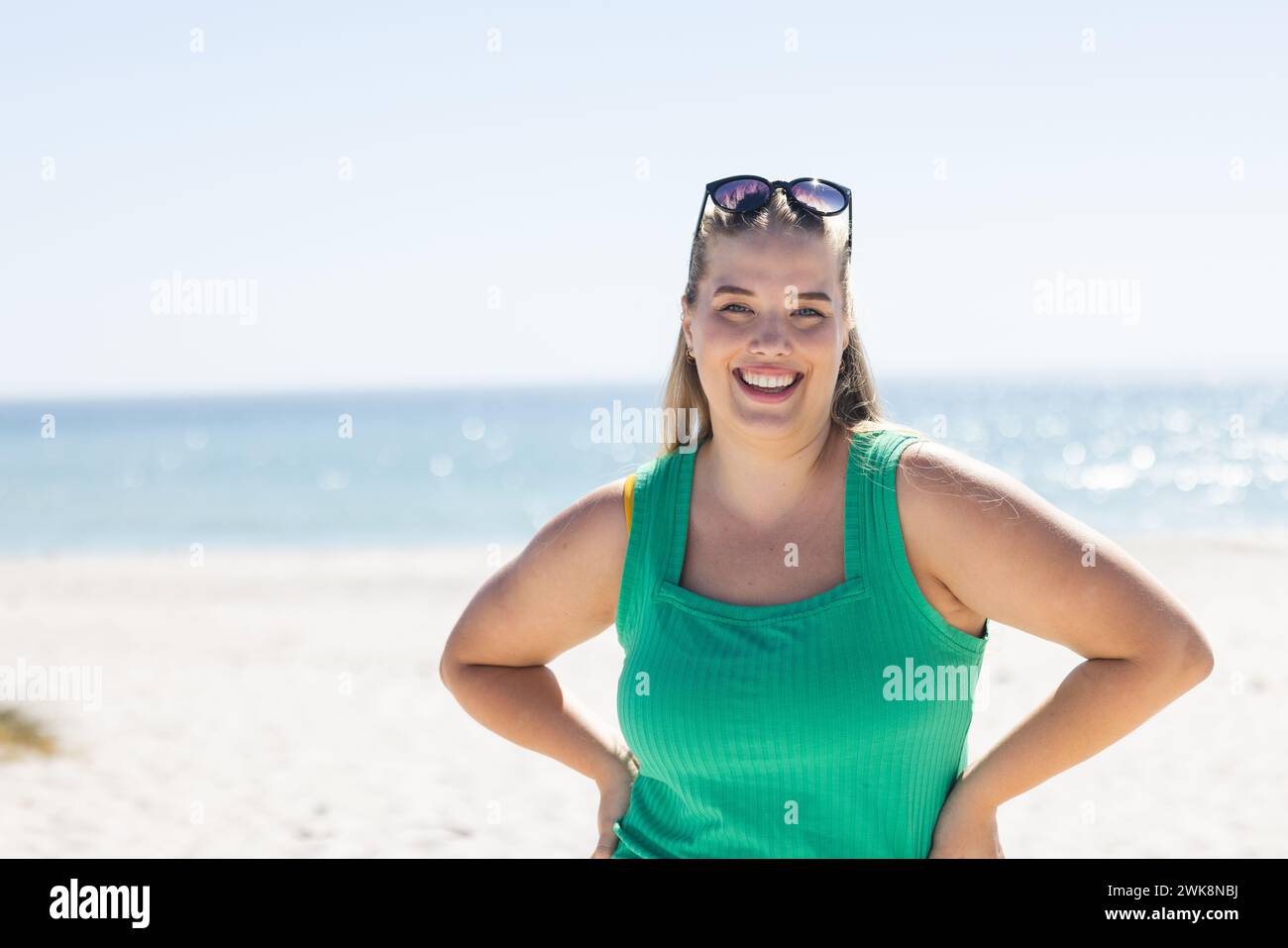 Overweight woman on a beach hi-res stock photography and images - Alamy