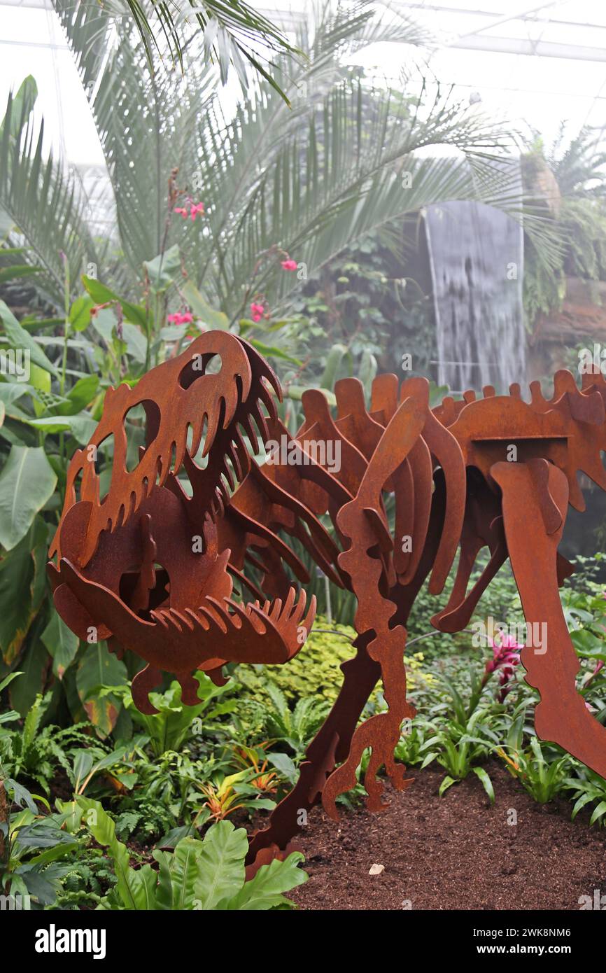 Allosaurus sculpture, Houseplant Takeover 2024: Plants Before Time ...