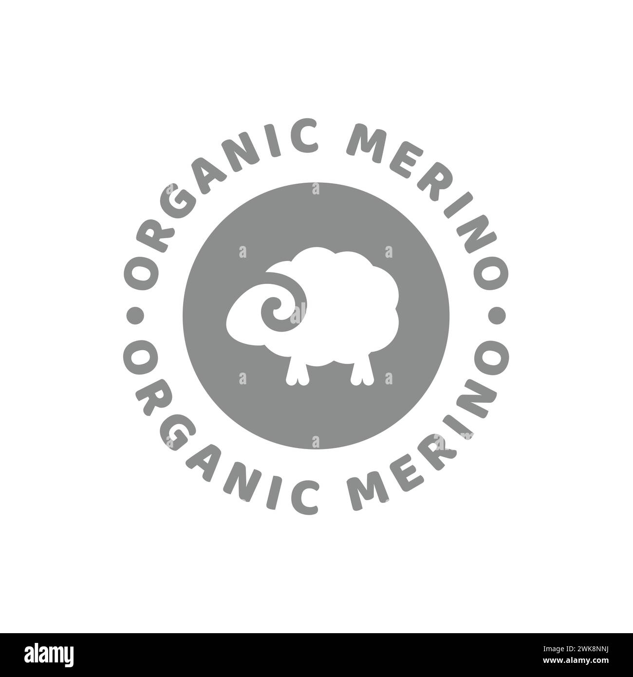 Organic merino vector label. Natural wool circle tag Stock Vector Image ...