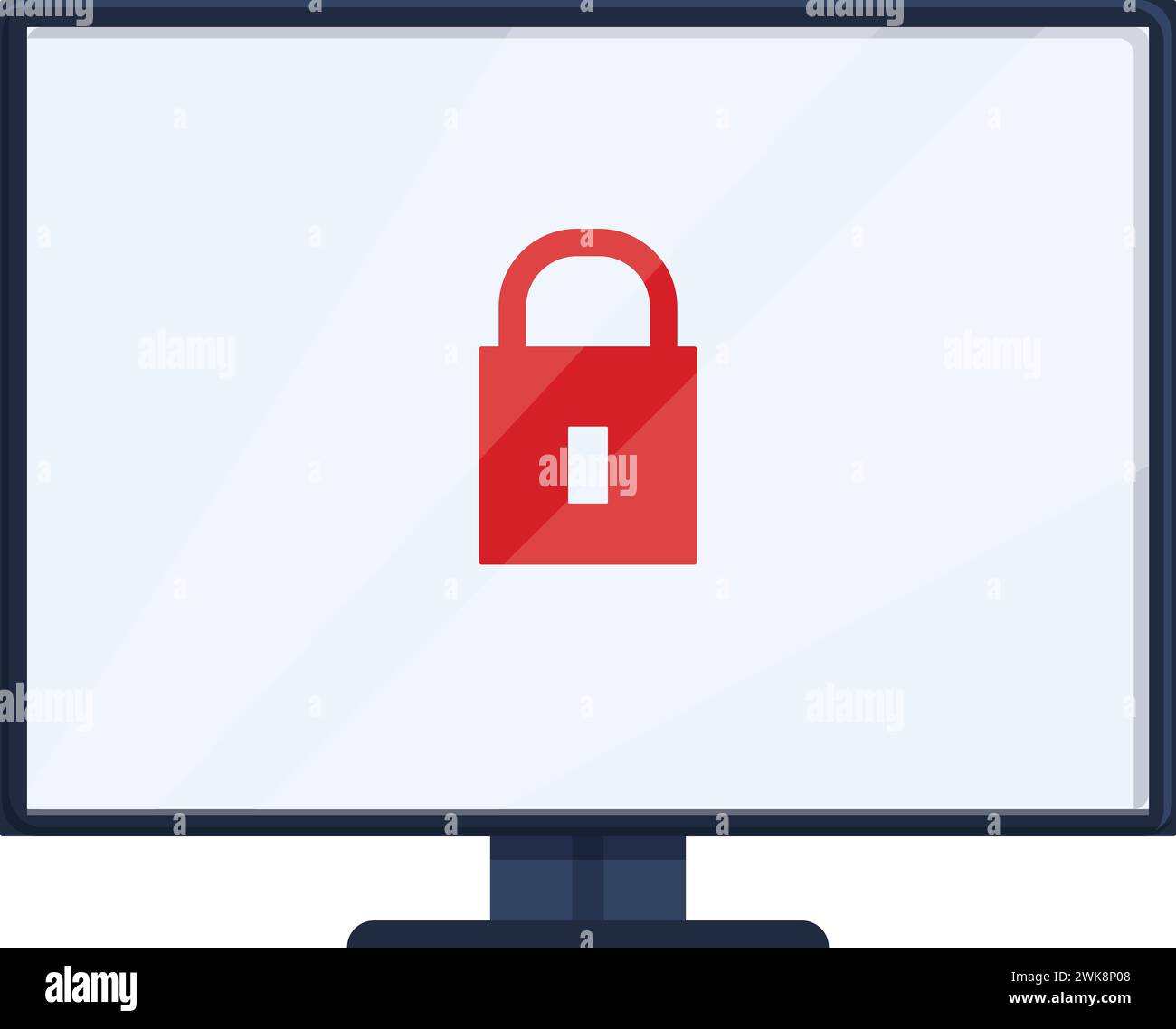 Online monitor care icon cartoon vector. Lock web. Content tacking ...