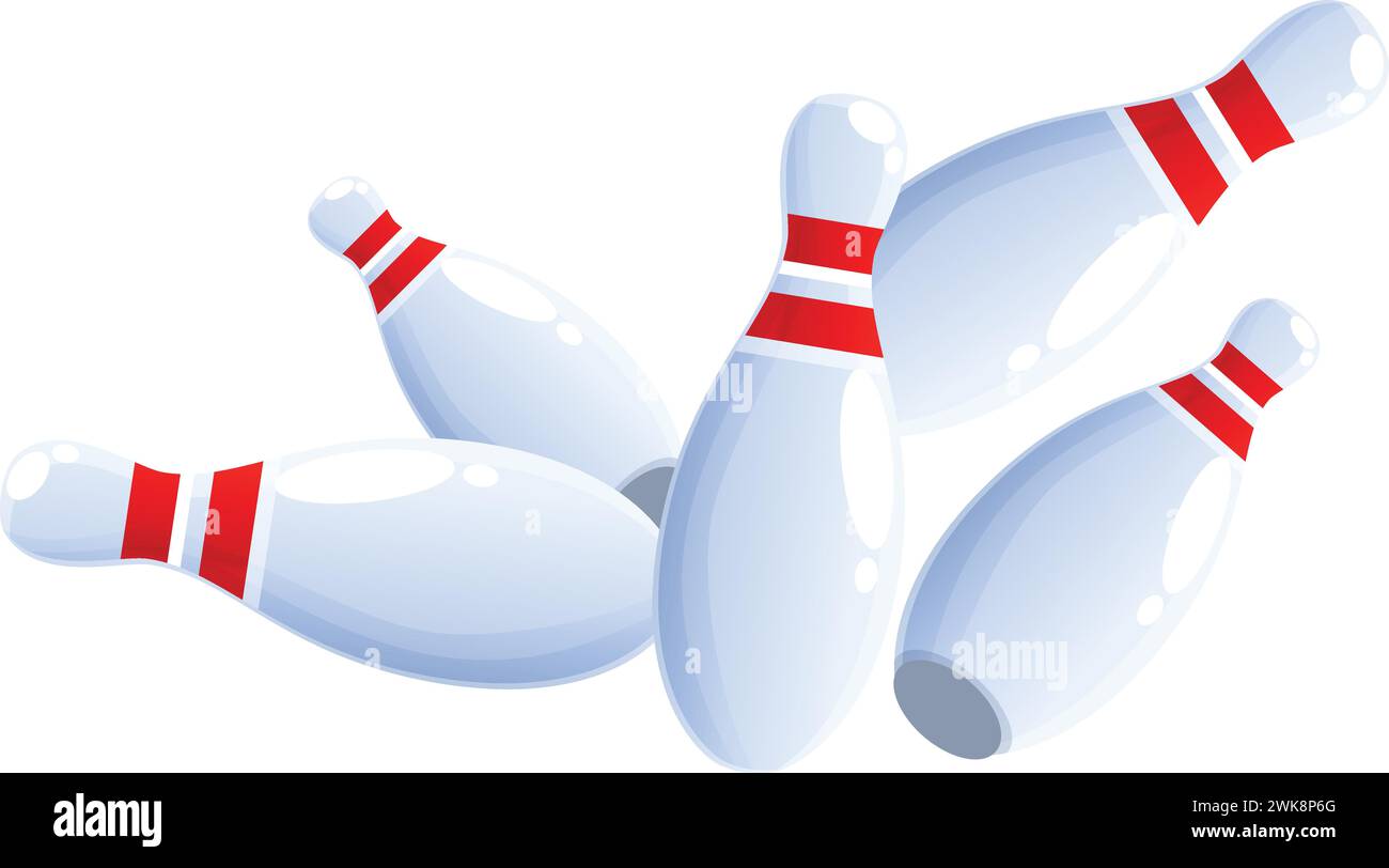 Skittles big shot icon cartoon vector. Bowling strike. Sport speed hit ...