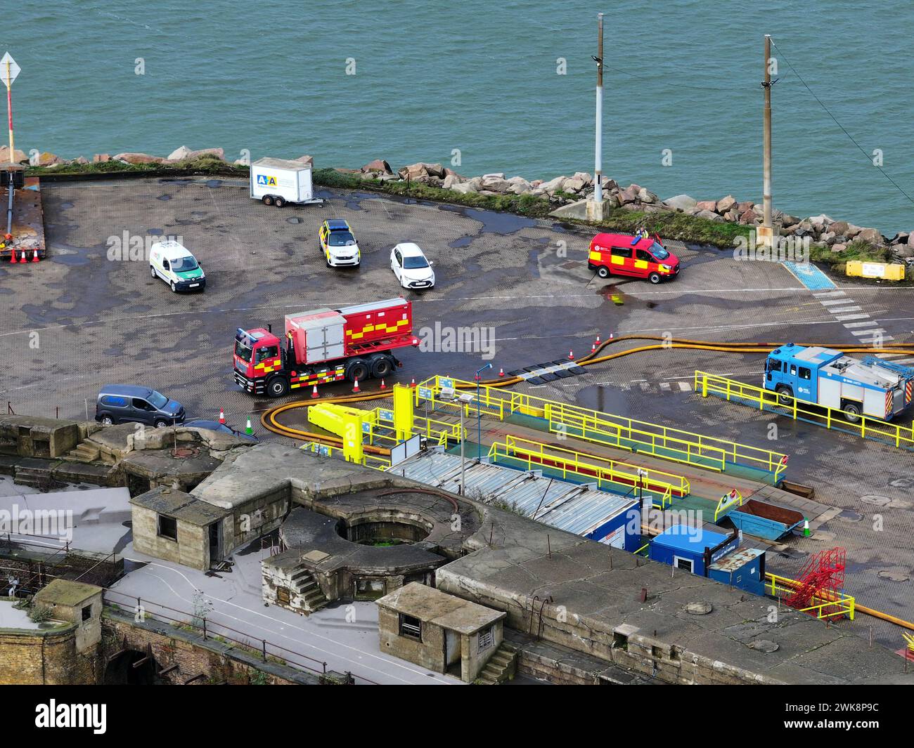 Sheerness, Kent, UK - 18 Feb 2024 Fire at recycling centre, the fire ...