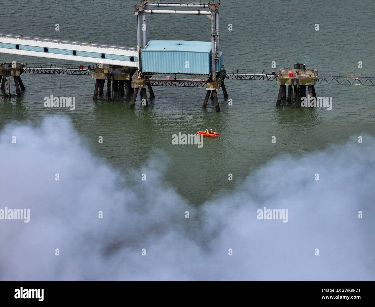 Sheerness, Kent, UK - 18 Feb 2024 Fire at recycling centre, the fire ...
