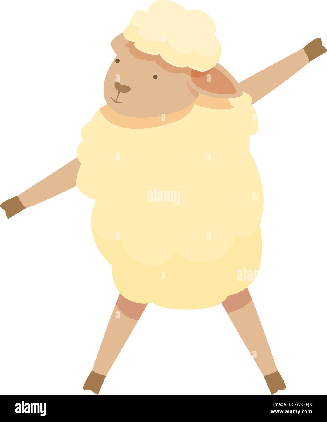 Dancing lamb icon cartoon vector. Farm sheep. Cute animal character ...