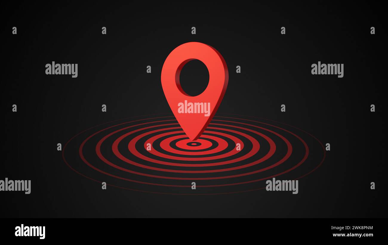 Location searching icon animation concept Stock Photo - Alamy