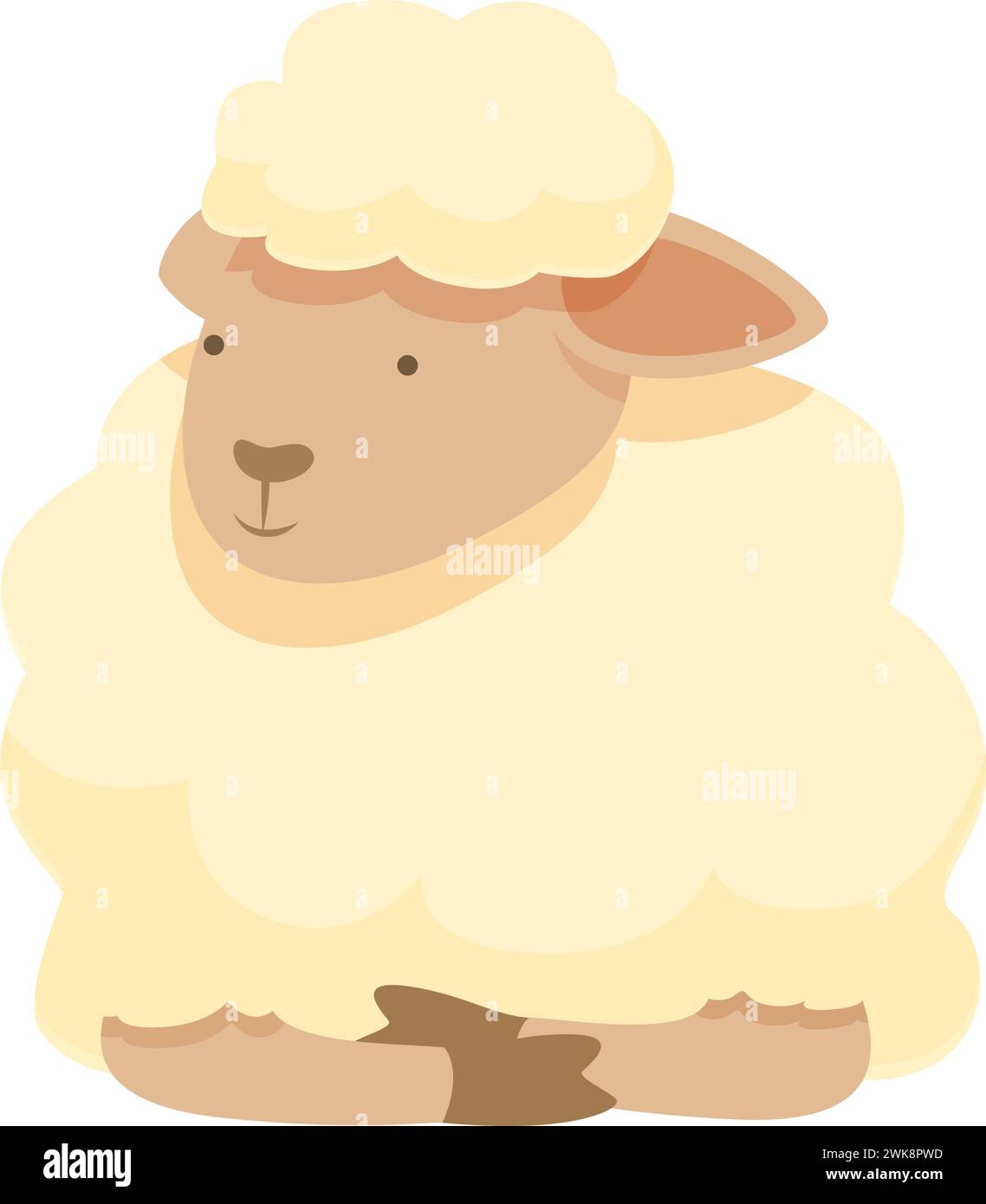 Tired lamb icon cartoon vector. Farm animal. Nature cute baby Stock ...