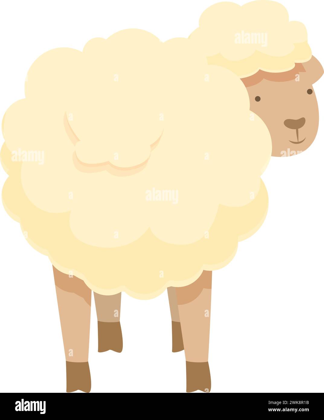 Sad lamb icon cartoon vector. Cute baby sleep. Cattle meat style Stock ...