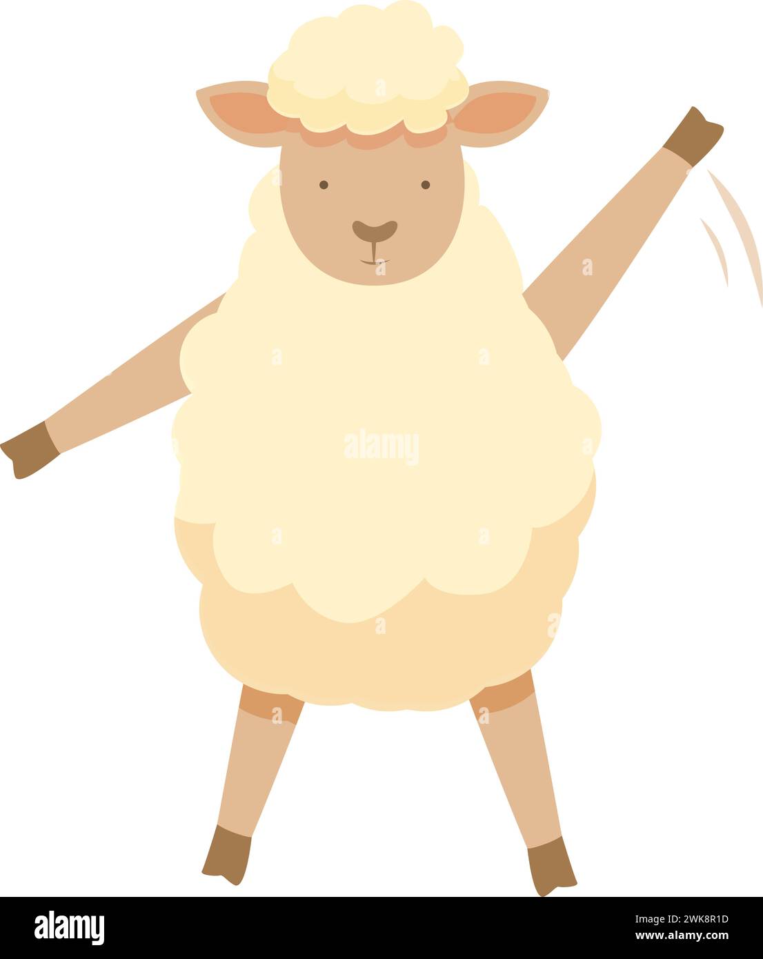 Lamb saying hello icon cartoon vector. Nature animal. Cute farm sheep ...