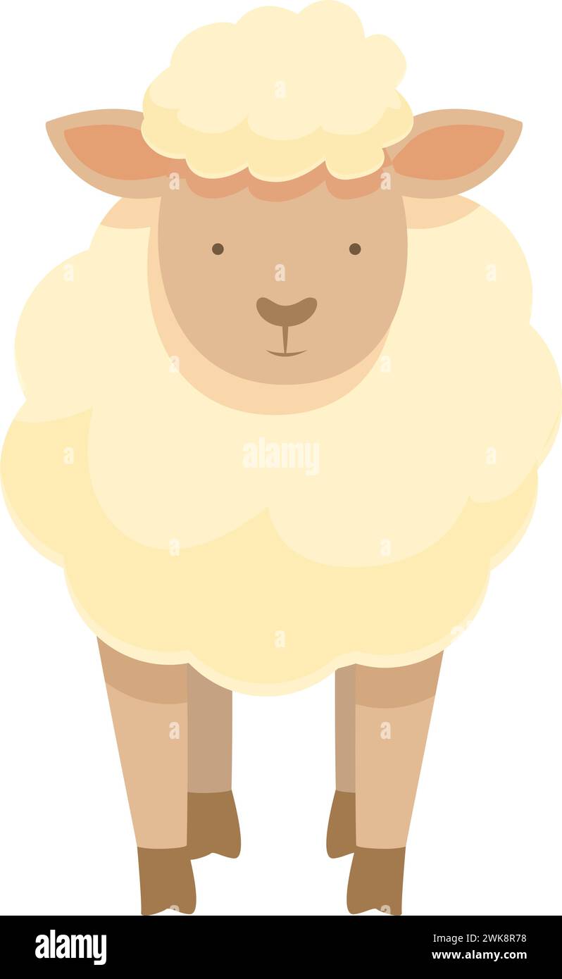 Cute sheep farm icon cartoon vector. Natural animal. Young character ...