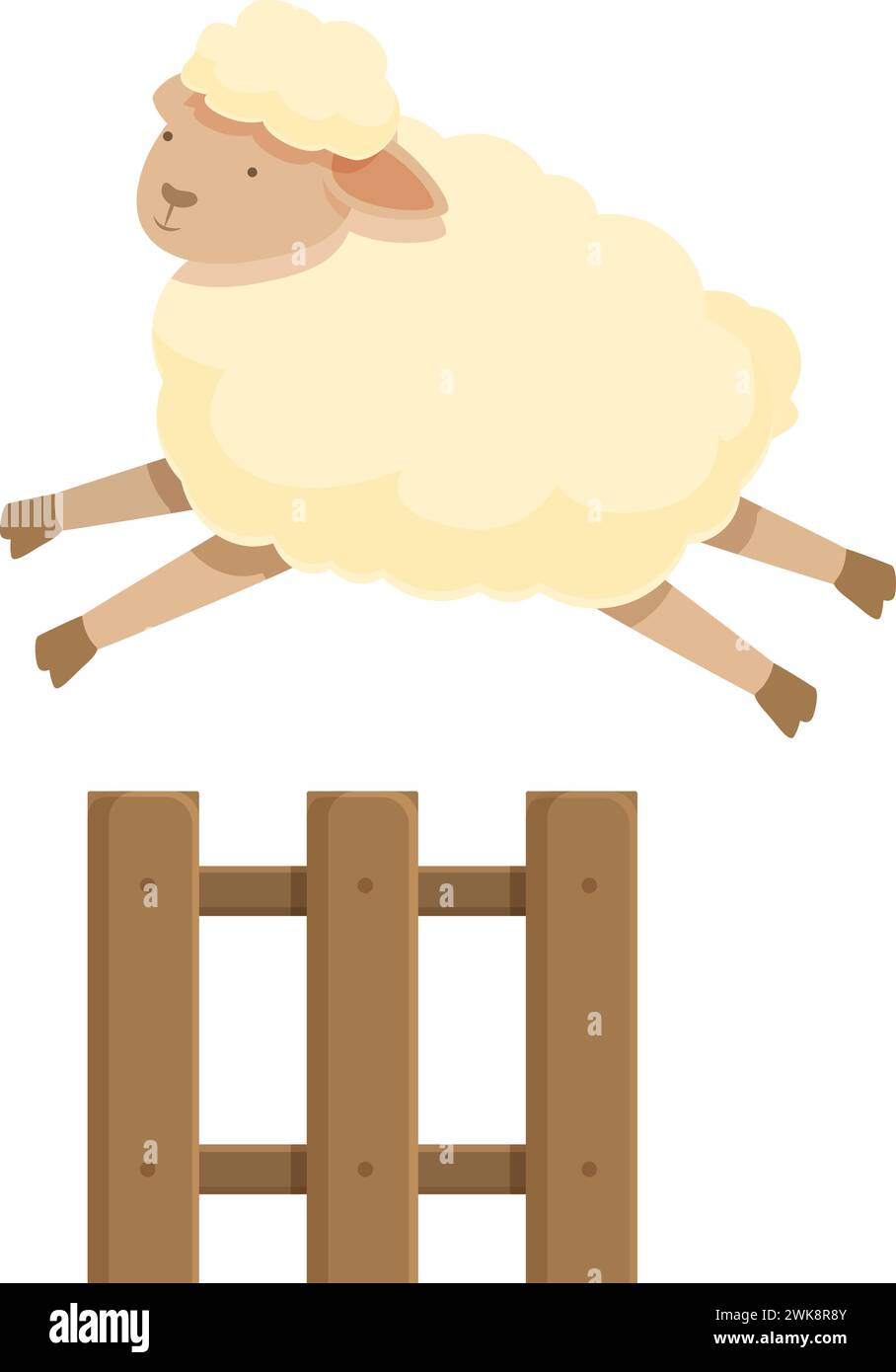 Lamb jumping fence icon cartoon vector. Farm animal. Cut meat character ...