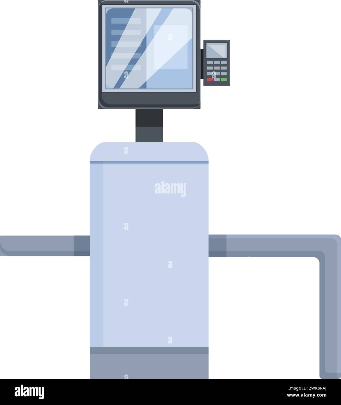 Self service barrier icon cartoon vector. Supermarket shop. Terminal ...