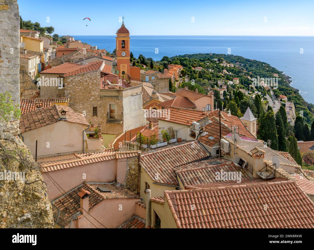 Looking down onto the rooftops surrounding St. Marguerite Church in the ...
