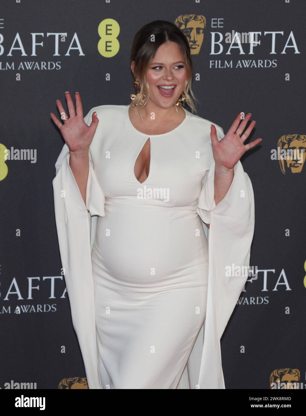 London, UK. Emily Atack at the EE BAFTA Film Awards 2024, at The Royal ...