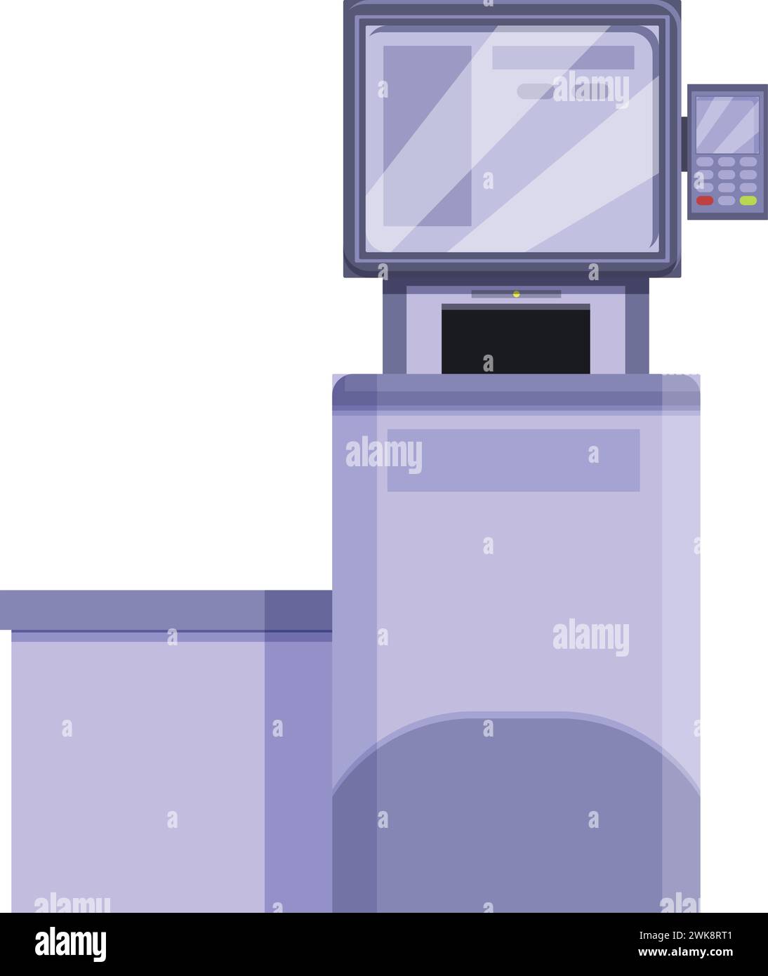 Counter self service icon cartoon vector. Automated control. Touch monitor Stock Vector Image ...