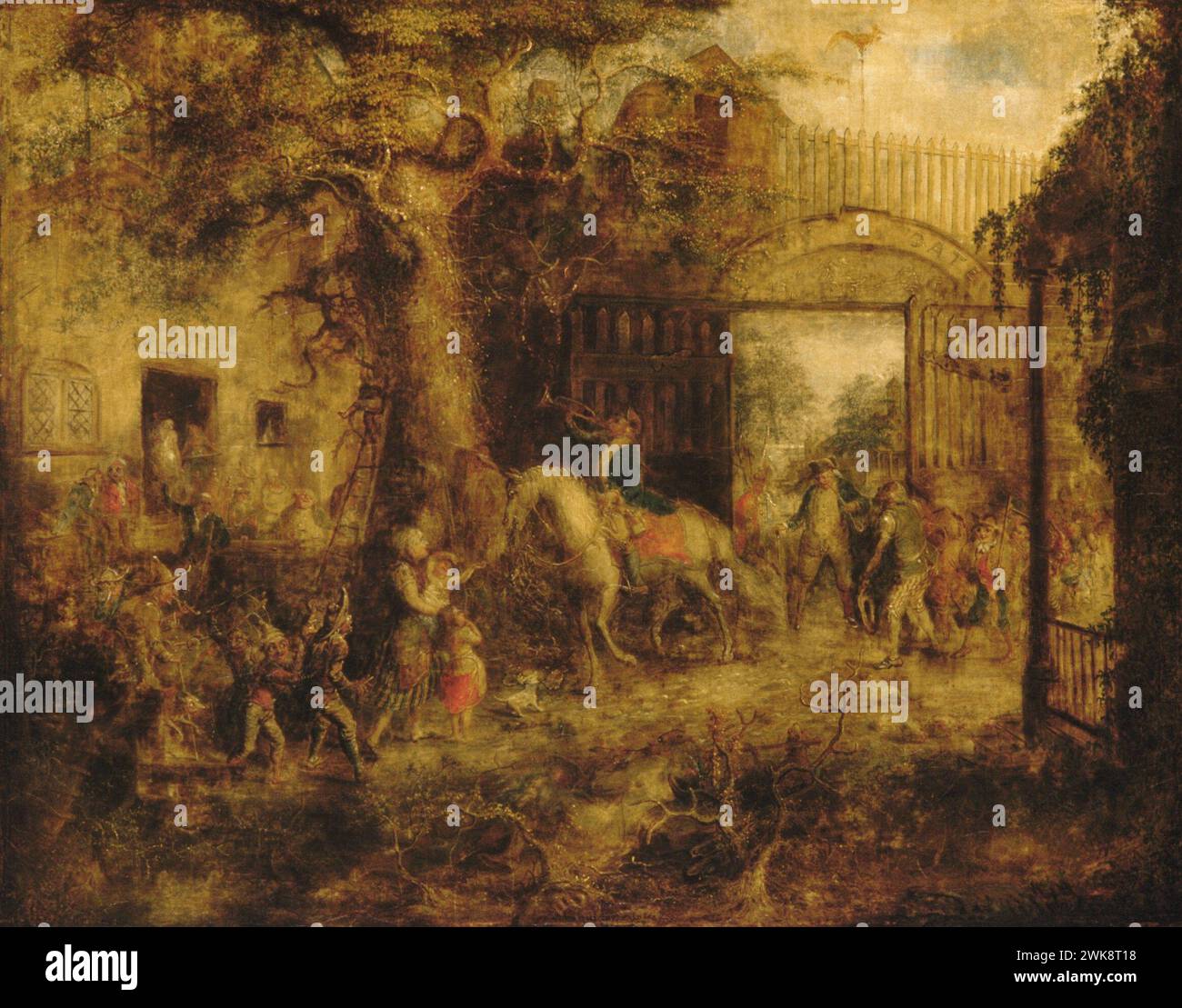 The Vigilant Stuyvesant's Wall Street Gate John Quidor 1863 Stock Photo ...