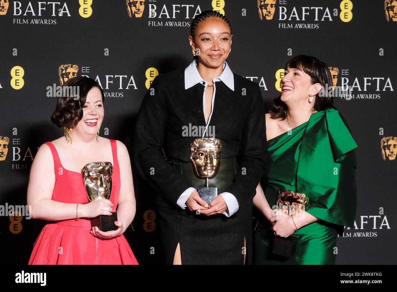 Savanah Leaf poses backstage at the 2024 EE BAFTA Film Awards on Sunday ...