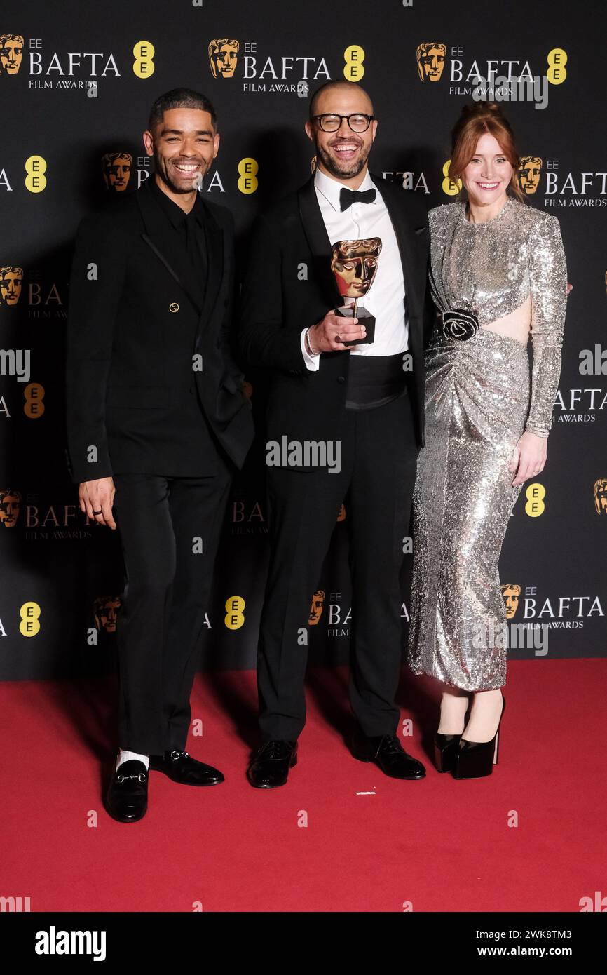 Cord Jefferson with Kingsley Ben-Adir and Bryce Dallas Howard poses ...