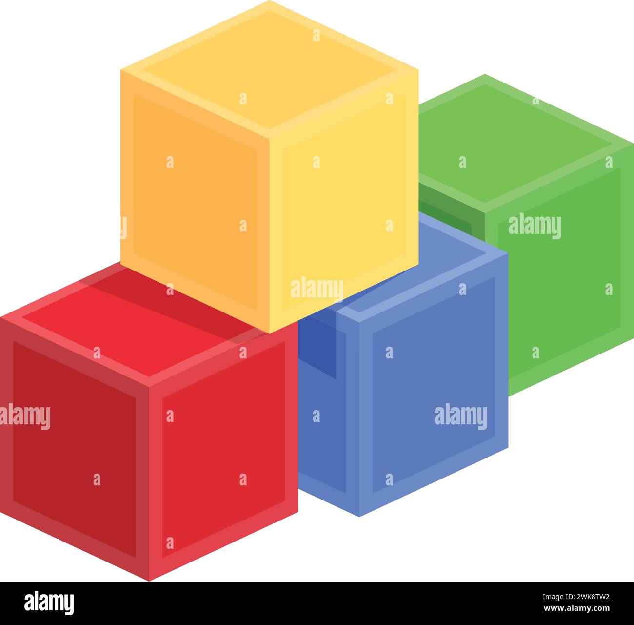 Baby bright cubes icon cartoon vector. Shape wood. House square bright ...