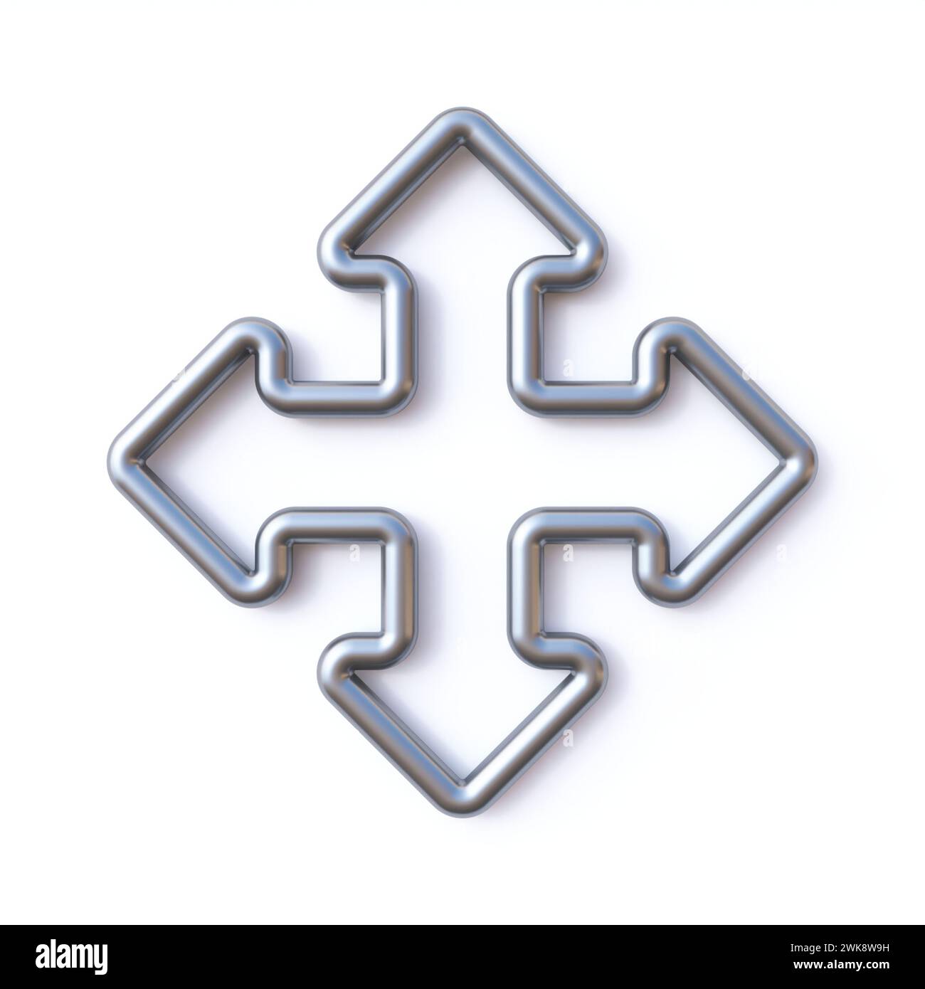 Four heads arrow 3D rendering illustration isolated on white background ...