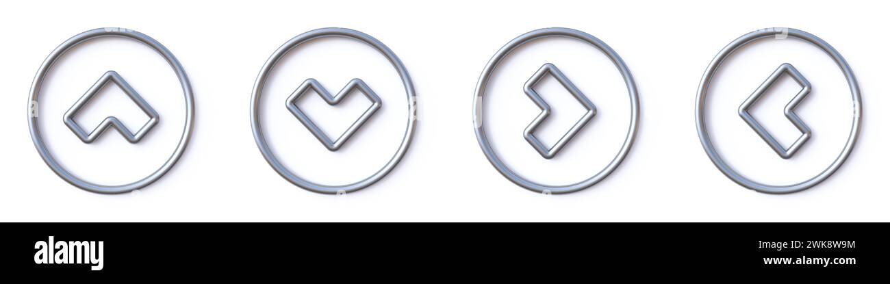 Arrows symbols 3D rendering illustration isolated on white background ...