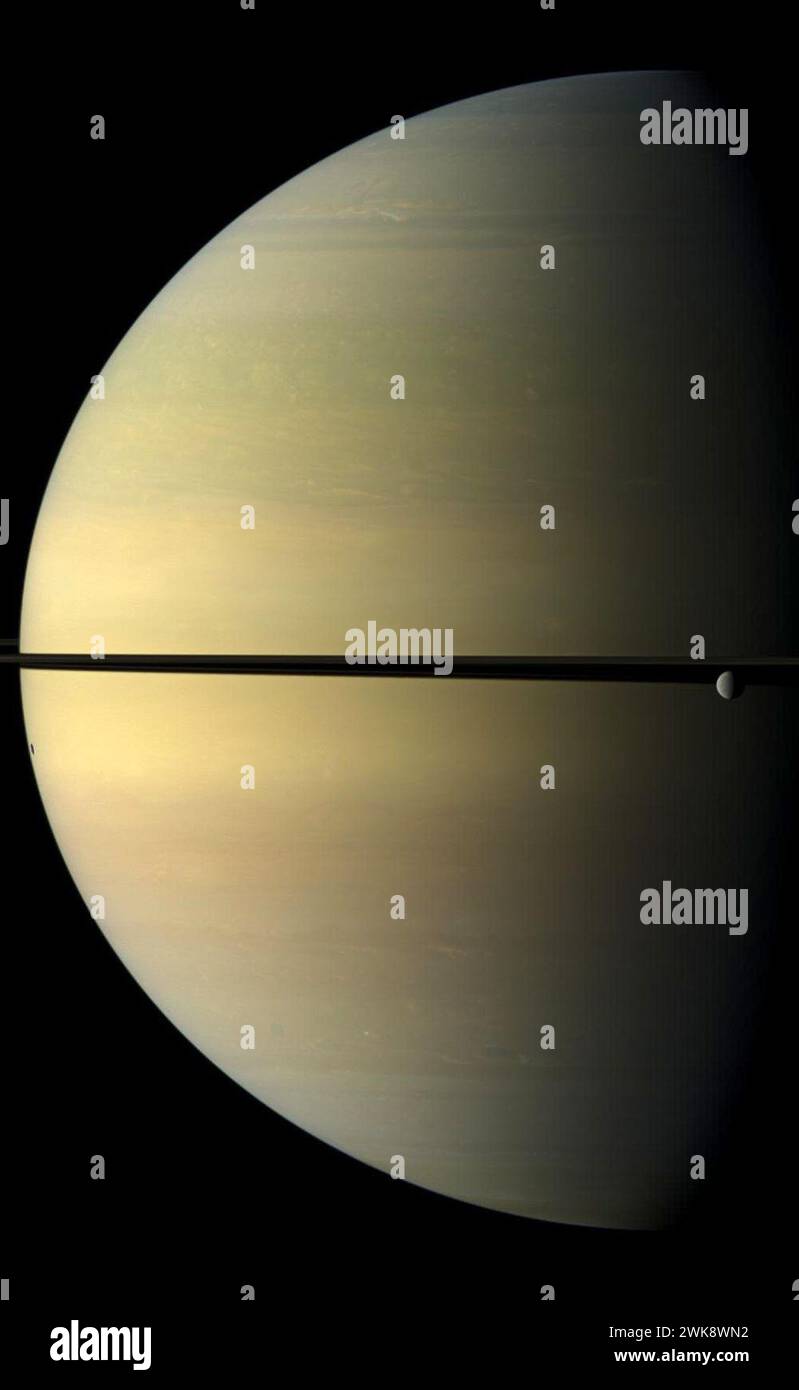 Saturn, stately and resplendent in this natural color view taken by ...