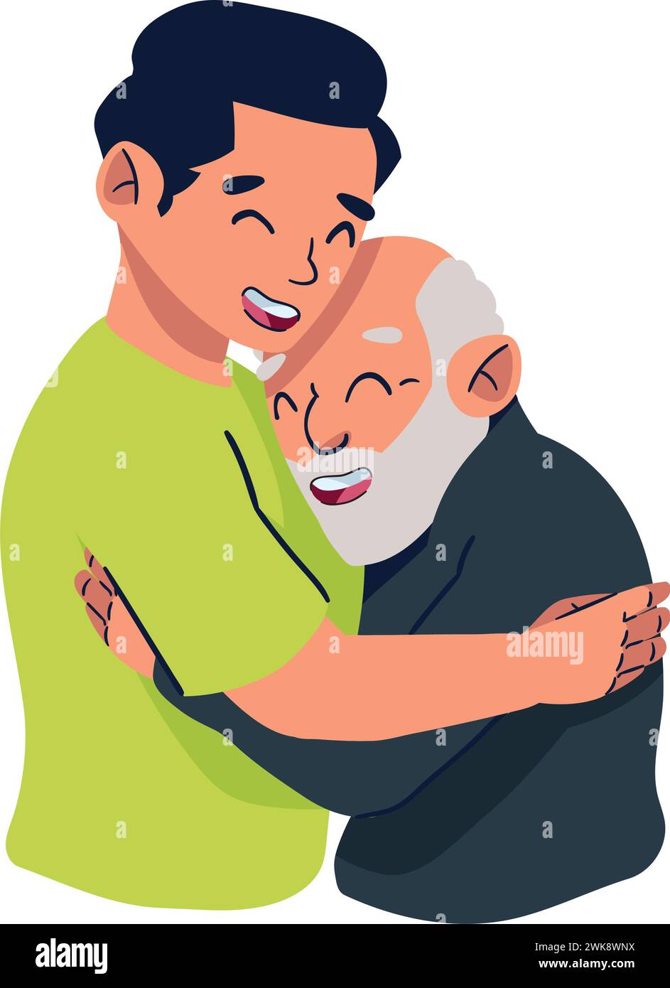 old father and son embracing Stock Vector Image & Art - Alamy