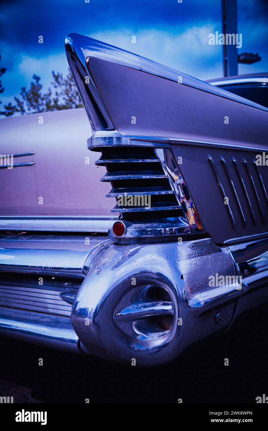Classic american car tail fin Stock Photo - Alamy