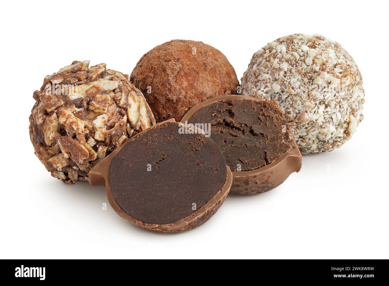 Dark chocolate truffles filled Cut Out Stock Images & Pictures - Alamy