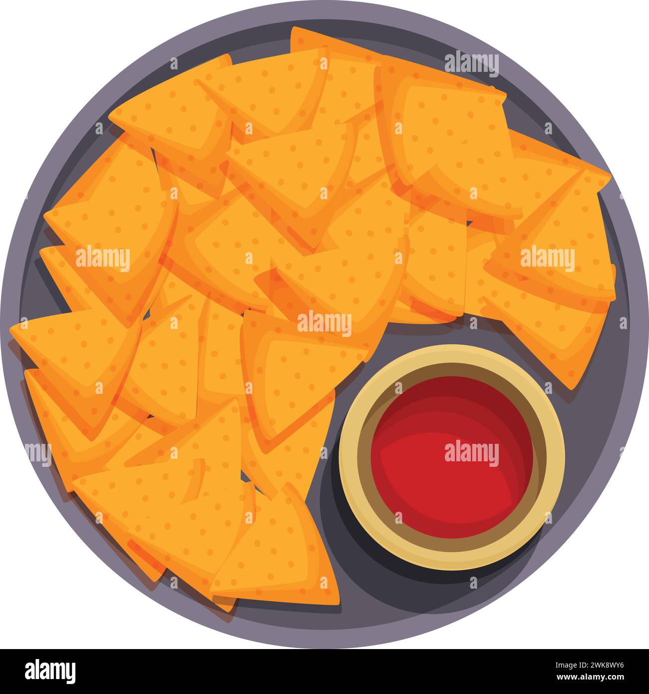 Top view nachos food icon cartoon vector. Restaurant cuisine. Mexican ...