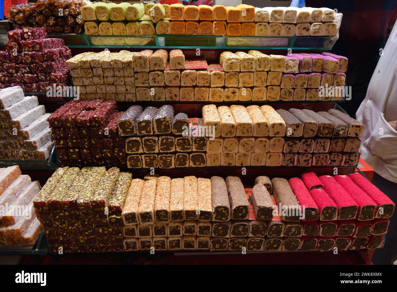 Turkish delight sweets at the Spice Market in Istanbul Turkey Stock ...