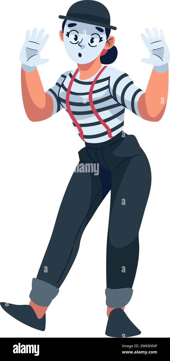 Female mime artist Stock Vector Images - Alamy