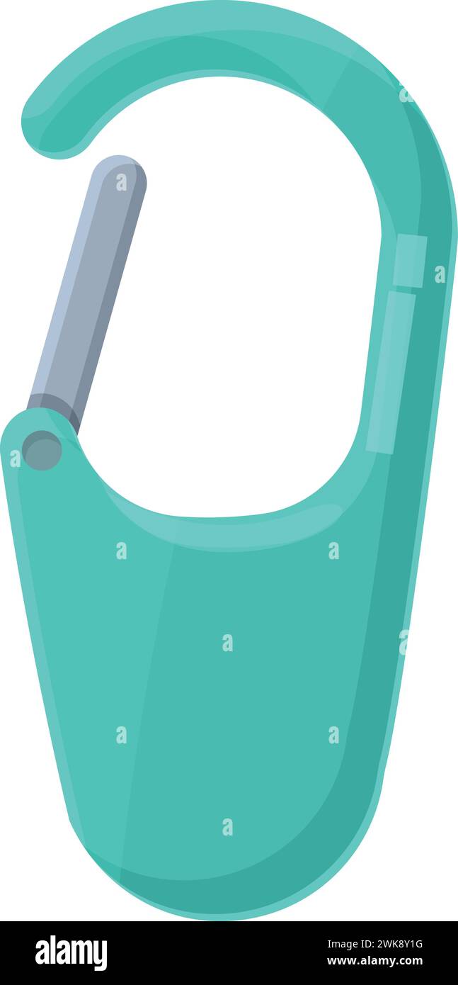 Strong clip icon cartoon vector. Climbing tool. Safety lock protection ...