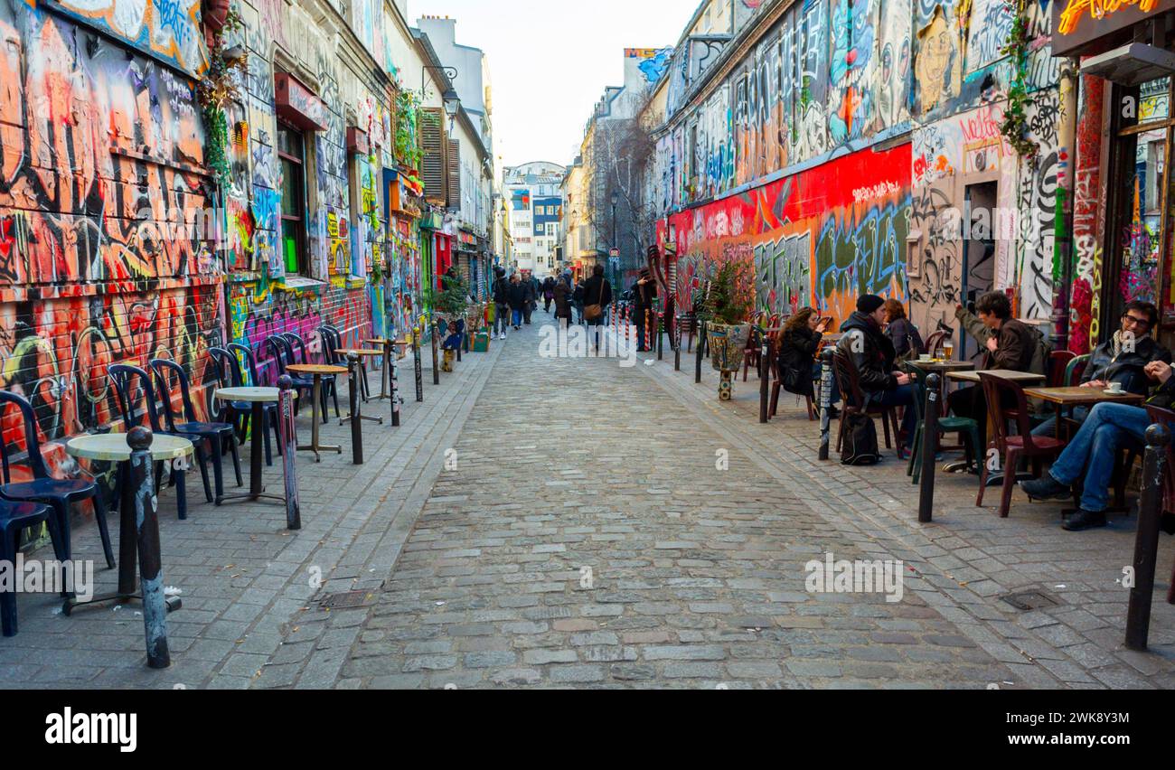 Paris, France, Crowd People Sharing Drinks, French Cafe Terrace, "Aux ...