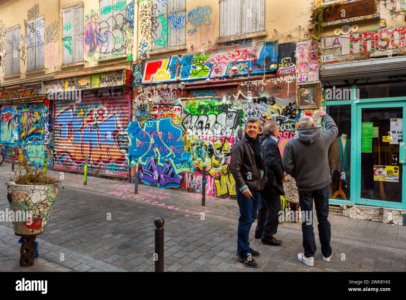Paris, France, Small Group People;, Men, tourists, Visiting , Street ...