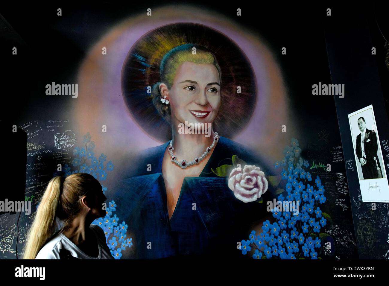 A mural of Argentine former first lady María Eva Duarte de Perón ...