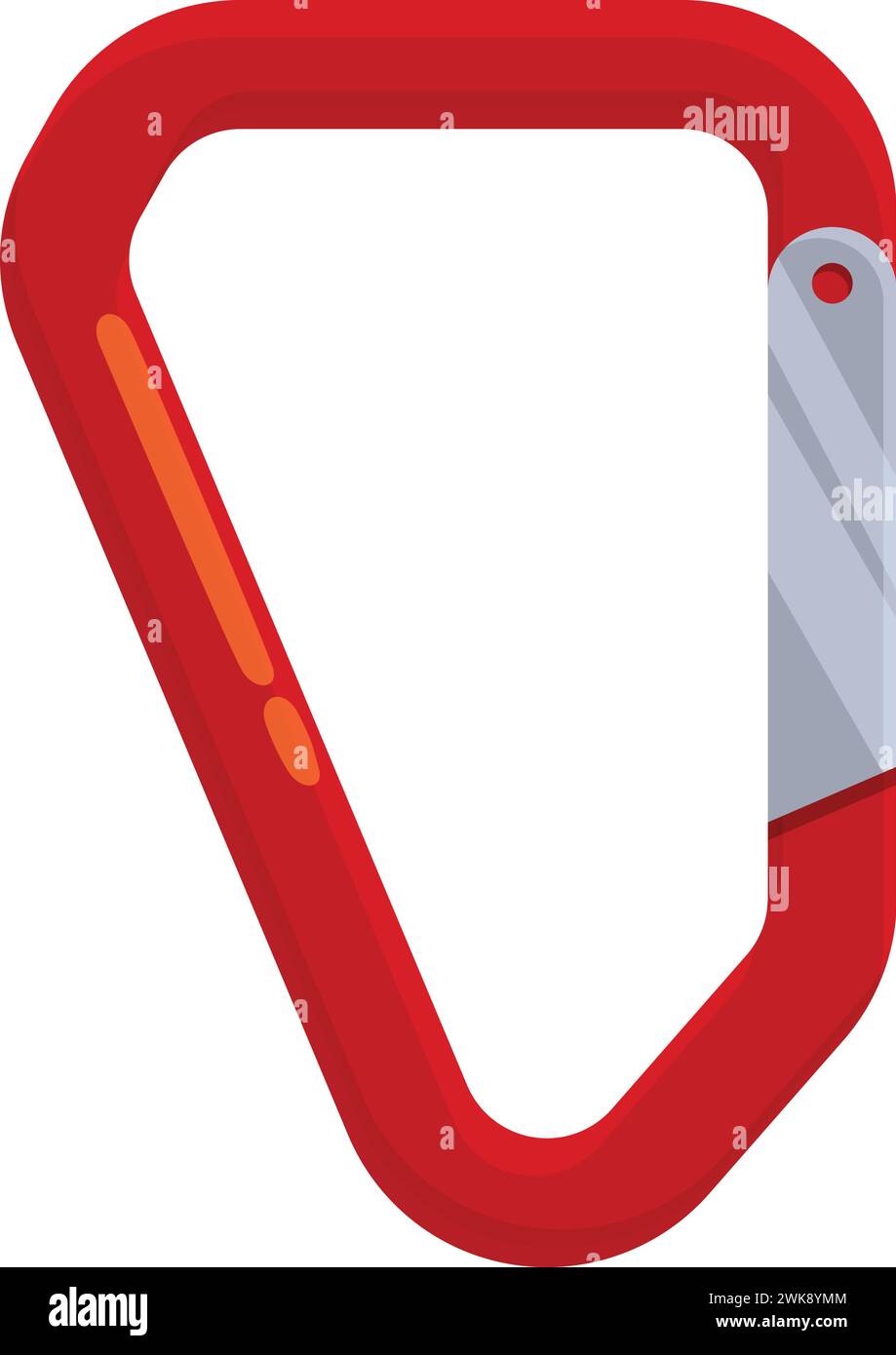 Red color lock icon cartoon vector. Climbing tool. Rope safety lock ...