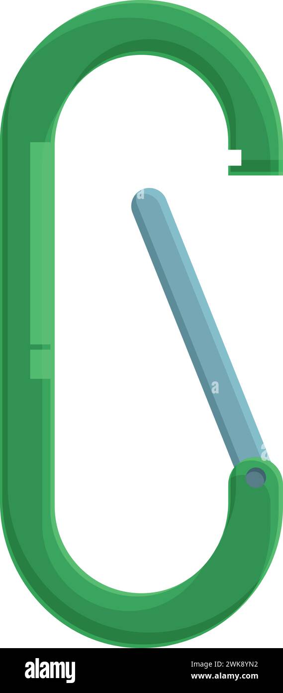 Green lock clip icon cartoon vector. Cliff sport camping. Adventure ...