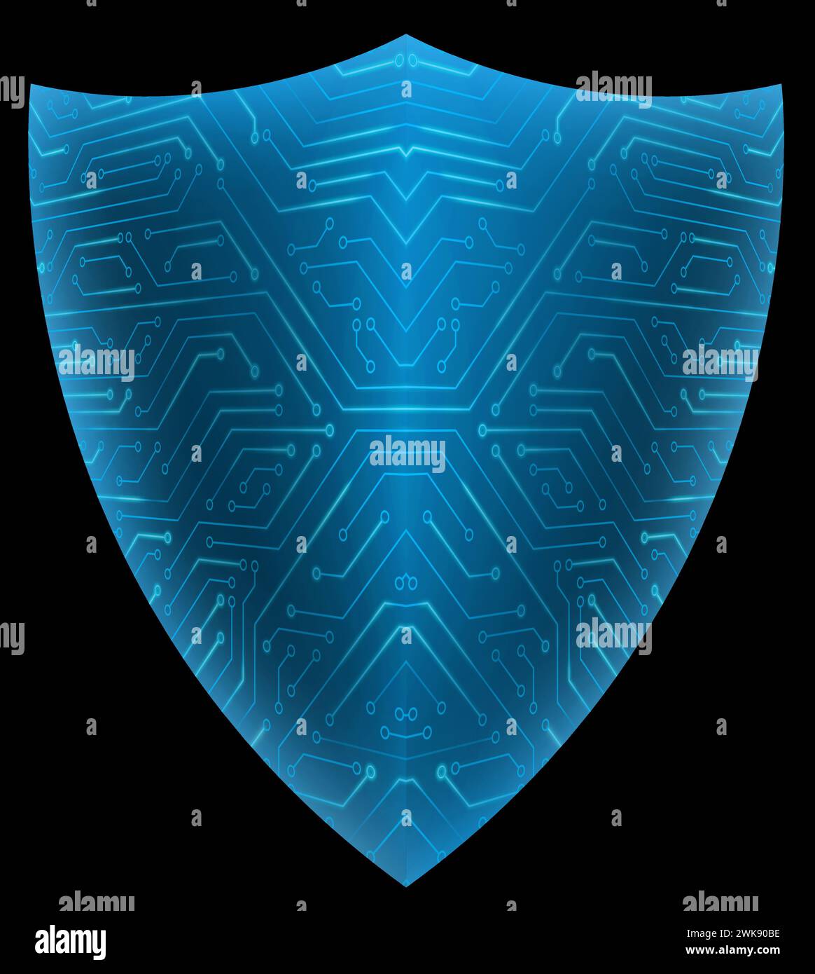 shield futuristic blue with circuit holographic design Stock Photo - Alamy