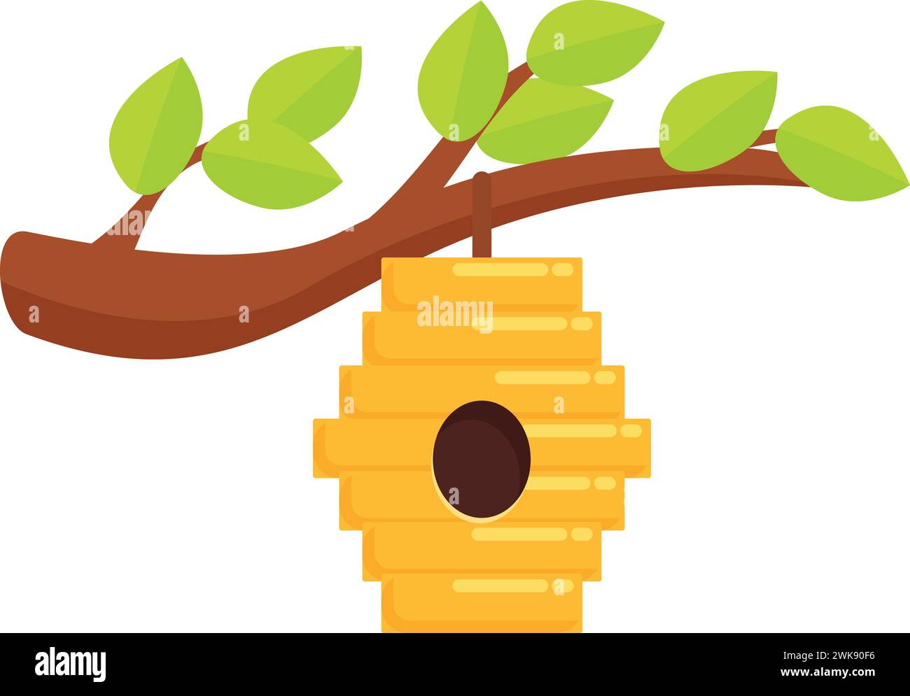 Tree branch beehive icon cartoon vector. Food apiculture. Cute farmer ...